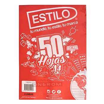 HOJAS PERFORADAS A-4 4LINEAS PAQX50 – Proveedora Onerom